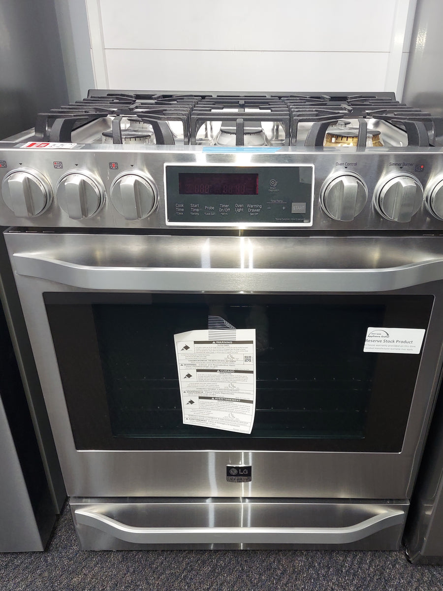 LG Studio LSSG3017ST 30 Inch Slide In Gas Smart Range with 5 Sealed Burners 6.3 cu. ft. Oven Capacity