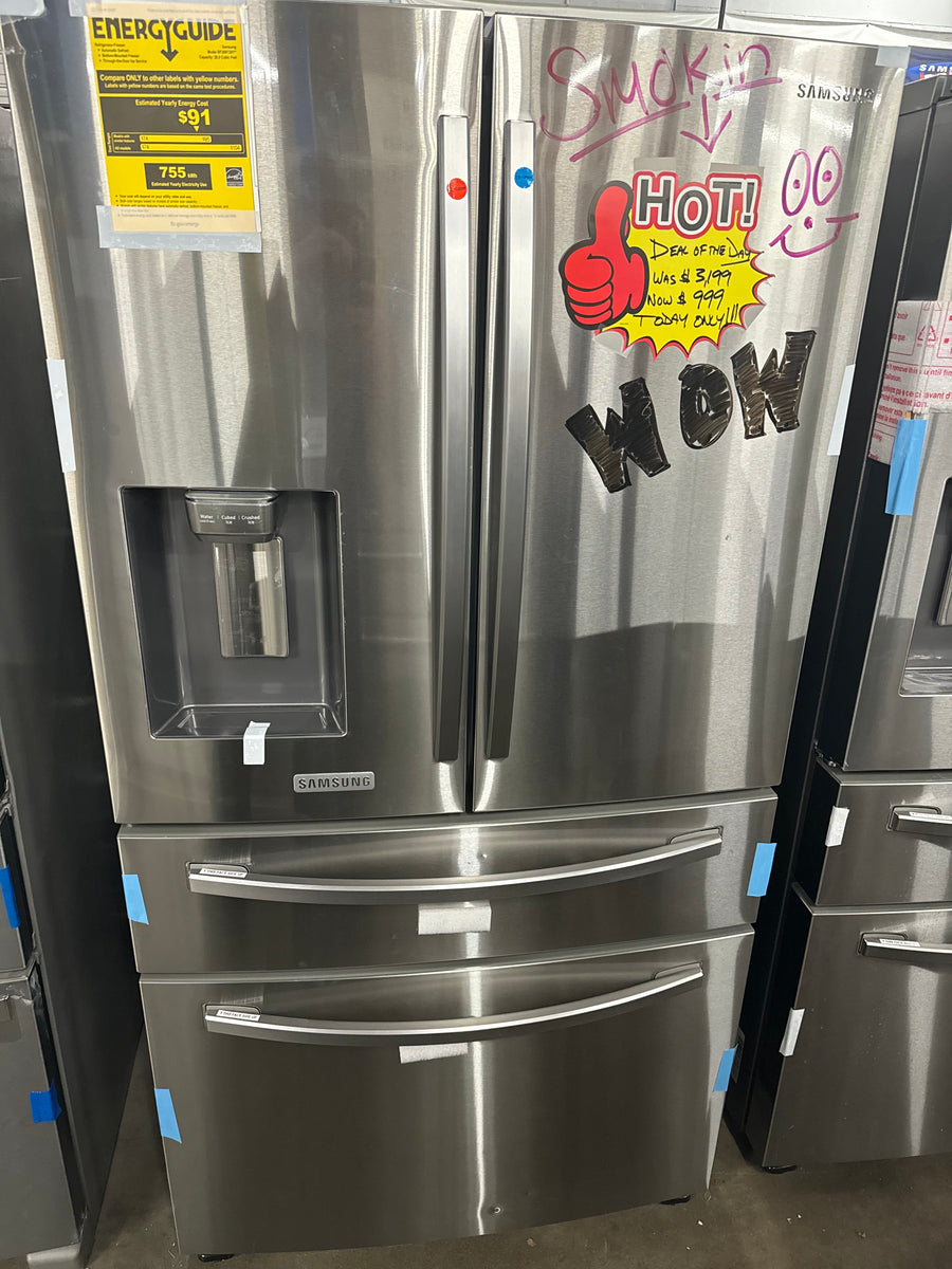 Samsung (RF28R7201SR) 36 Inch 4 Door Smart Refrigerator with 28 Cu. Ft ...