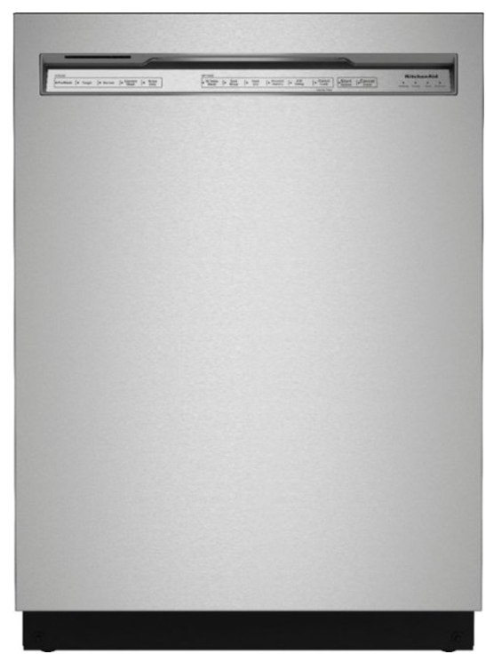 KitchenAid - Front Control Built-In Dishwasher with Stainless Steel Tu ...