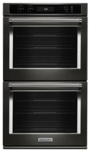 KitchenAid 27" Double Wall Oven With Even-Heat True Convection - Black ...